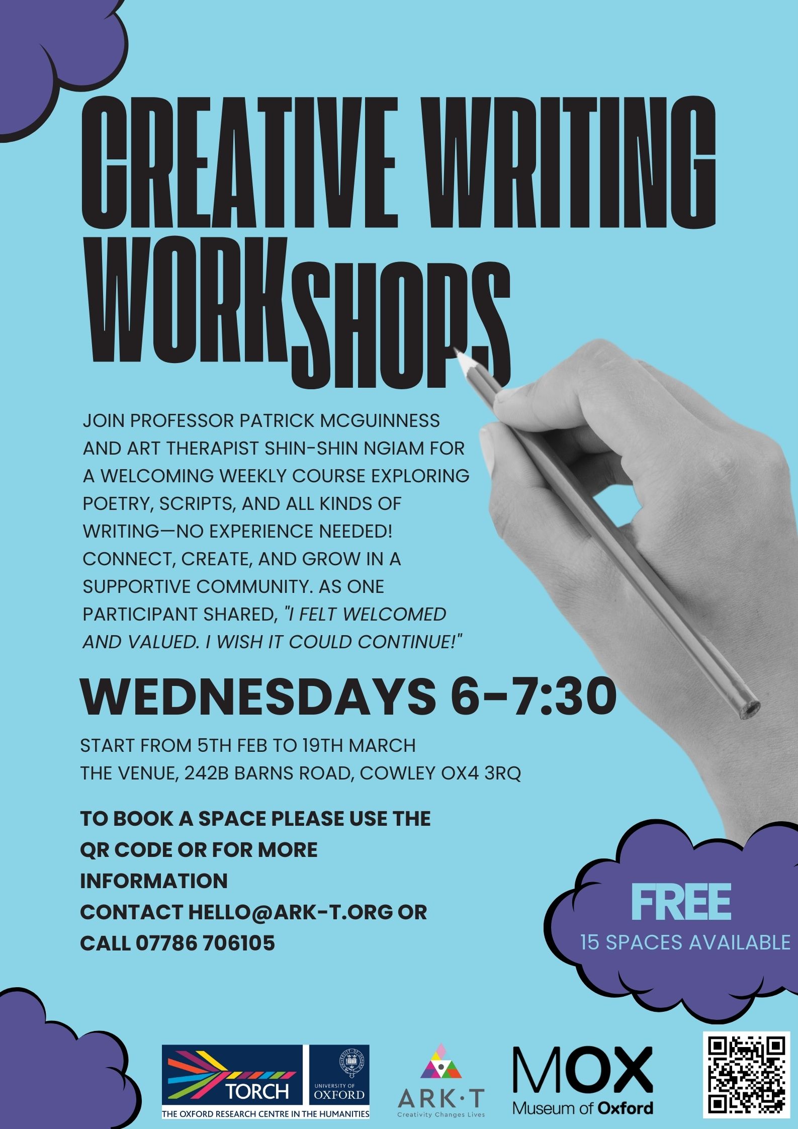 Ark T Creative Writing Workshops | TORCH | The Oxford Research Centre ...