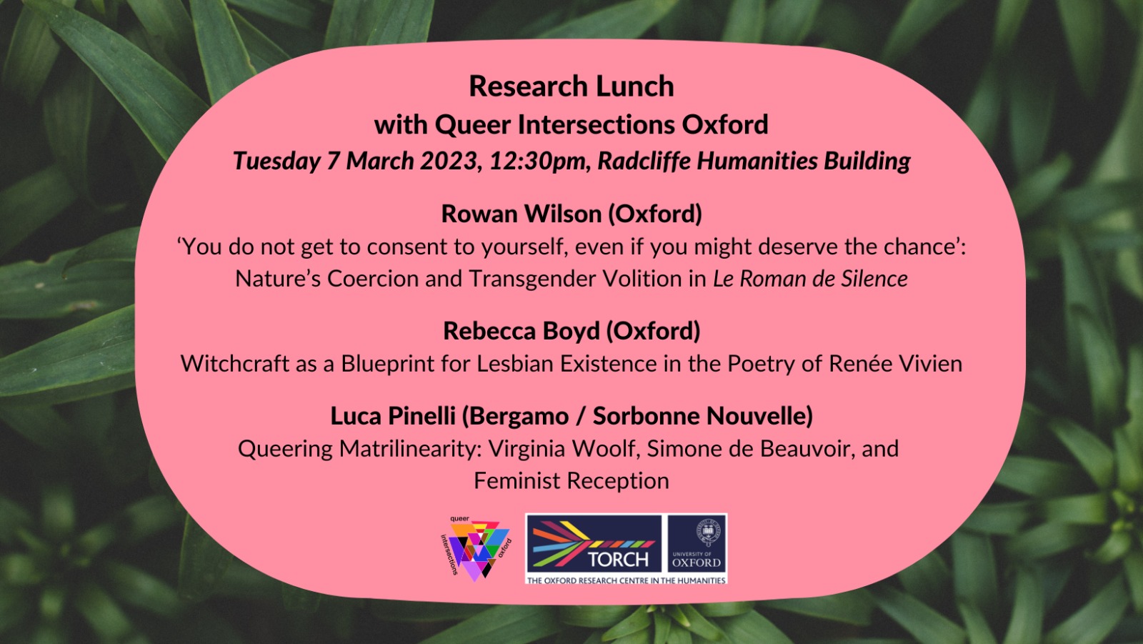 Research Lunch with Queer Intersections Oxford | TORCH | The Oxford ...