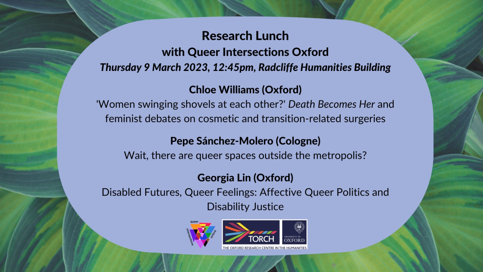 Research Lunch with Queer Intersections Oxford | TORCH | The Oxford ...